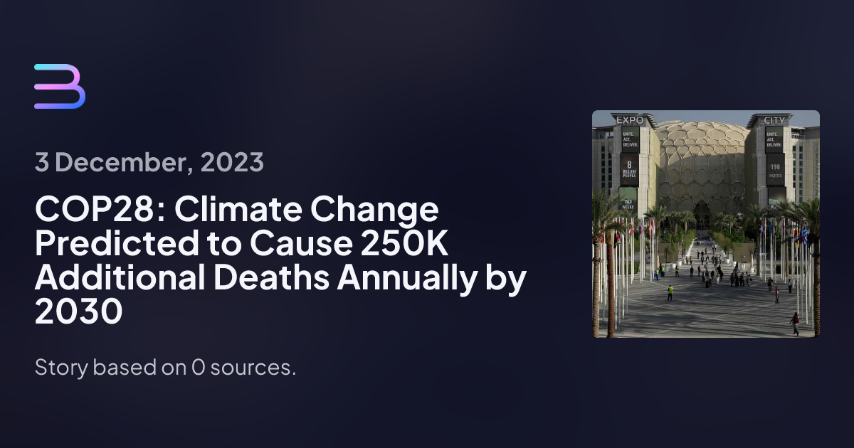 COP28: Climate Change Predicted to Cause 250K Additional Deaths ...