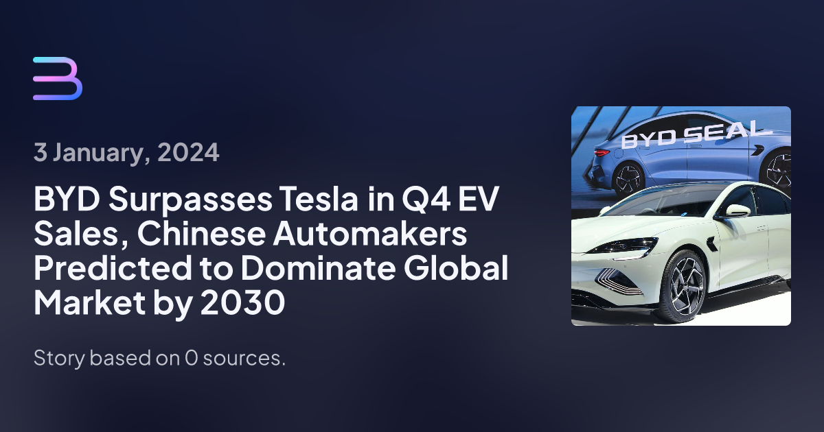 Byd Surpasses Tesla In Q4 Ev Sales Chinese Automakers Predicted To