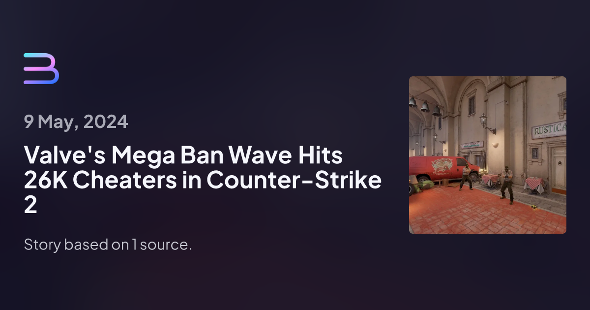 Valve's Mega Ban Wave Hits 26K Cheaters in Counter-Strike 2 | Brief