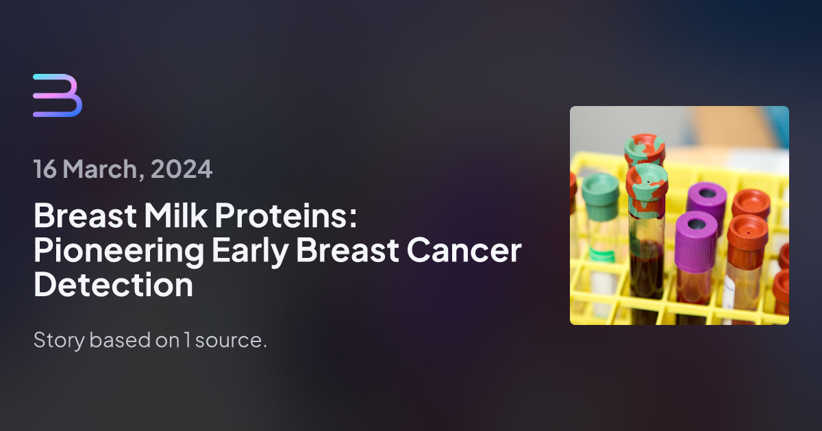 Breast Milk Proteins: Pioneering Early Breast Cancer Detection | Brief