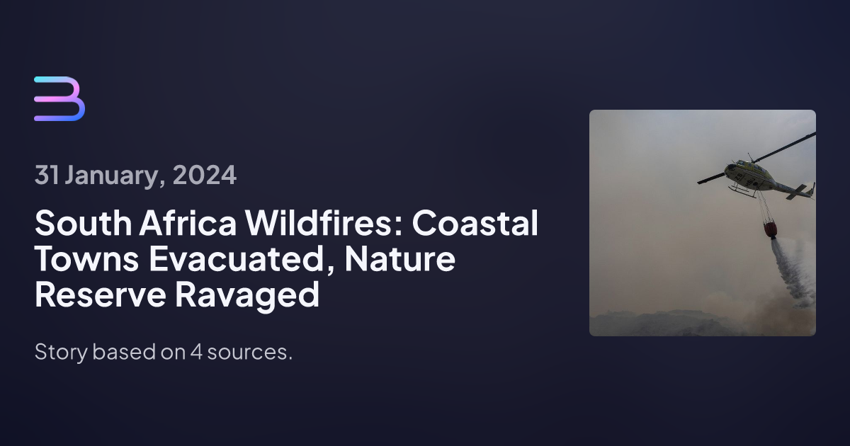 South Africa Wildfires: Coastal Towns Evacuated, Nature Reserve Ravaged ...