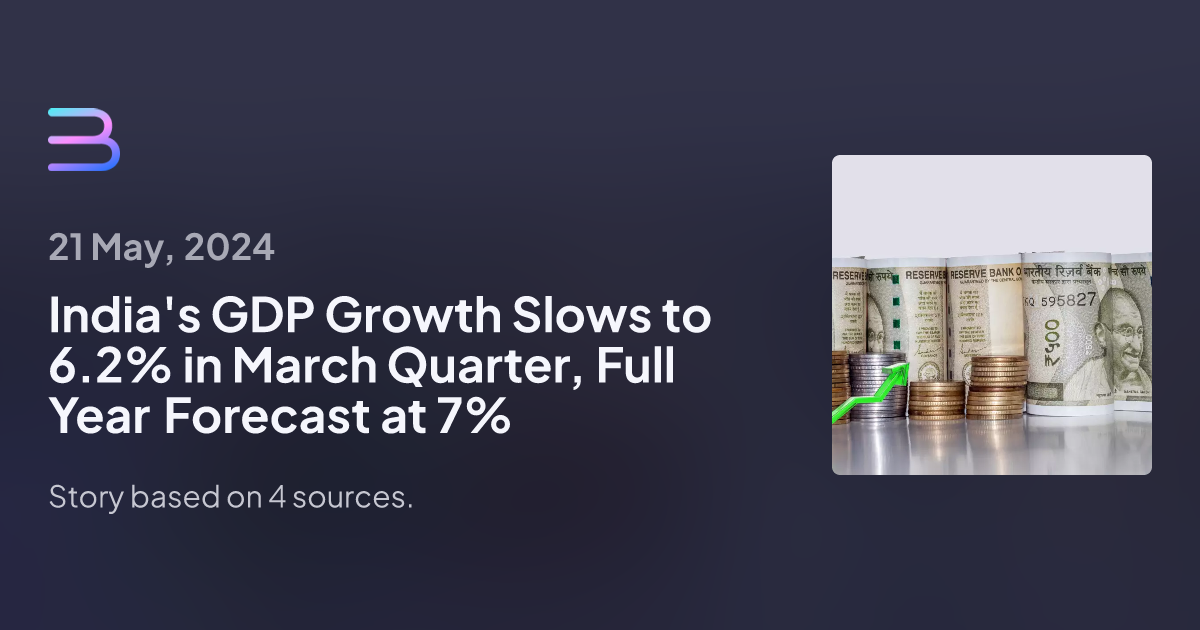 India's GDP Growth Slows to 6.2% in March Quarter, Full Year Forecast ...
